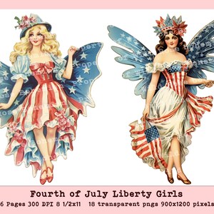 Patriotic Girls Png, Liberty Beauties Png, Fourth of July Independence ...