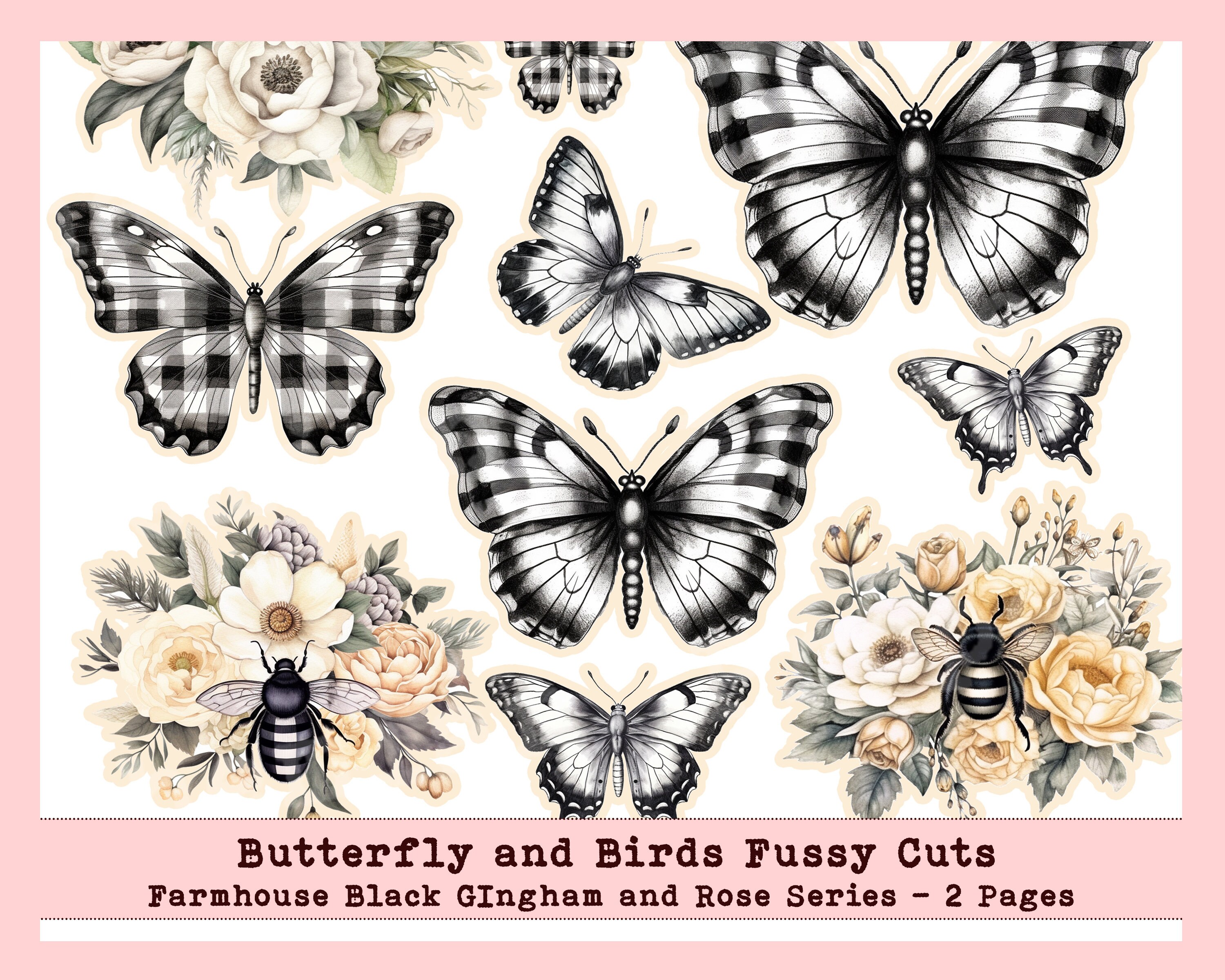 Bird and Butterfly Clipart Bird and Birdhouse Graphics Bird - Etsy