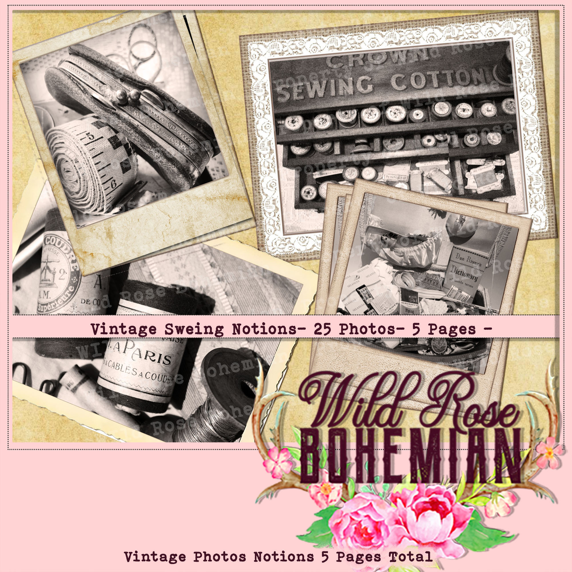 Vintage Sewing Ephemera, Sewing Junk Journal Ephemera, Sewing Ephemera ...