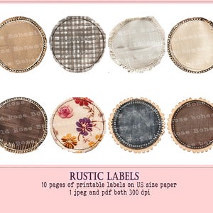 Rustic Floral Labels: Junk Journal Printable Ephemera (PDF) - Etsy