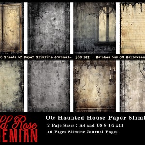 Haunted House Printable Paper, Halloween Haunted House Junk Journal Kit ...