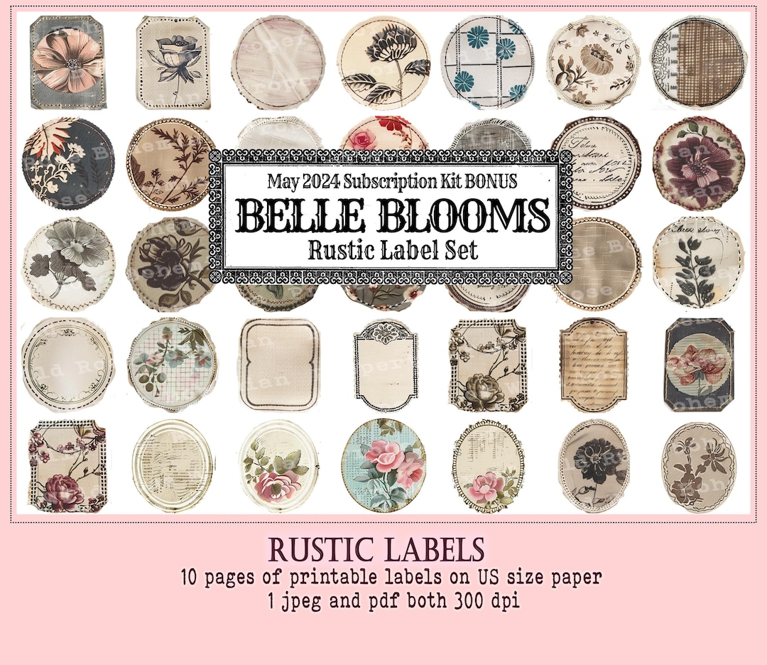 Rustic Labels | Junk Journal Grunge Labels | Printable Ephemera ...