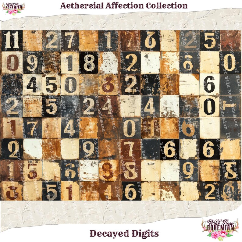 Grungy Number Printable Paper: Steampunk Junk Journal (digital Download ...