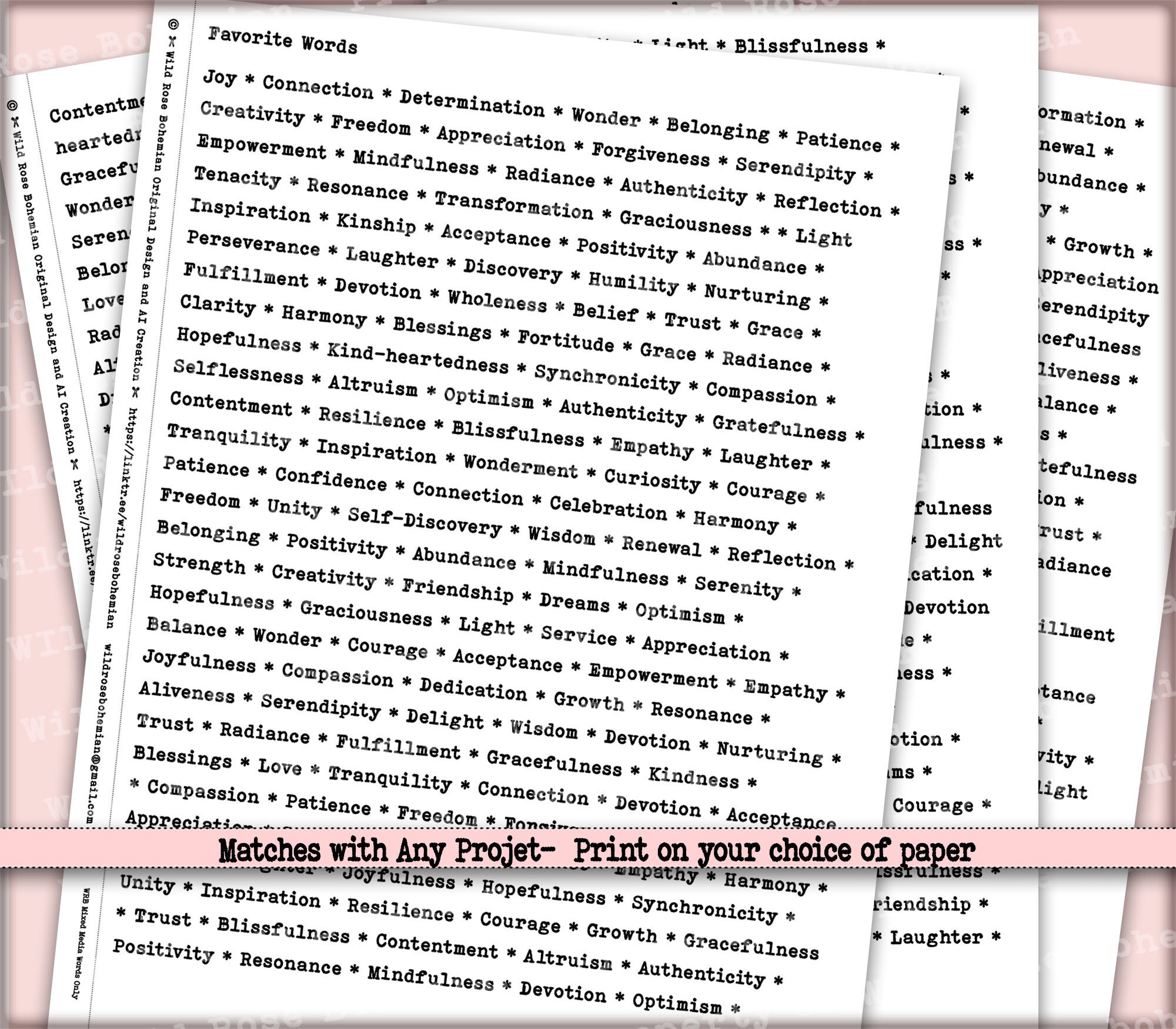 Favorite Words Printable Words and Sentiments for Crafting, Junk ...