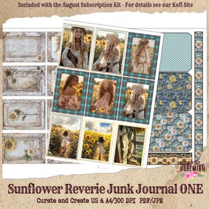Bohemian Summer Scrapbooking Journal Kit, Sunflower Junk Journal Kit ...