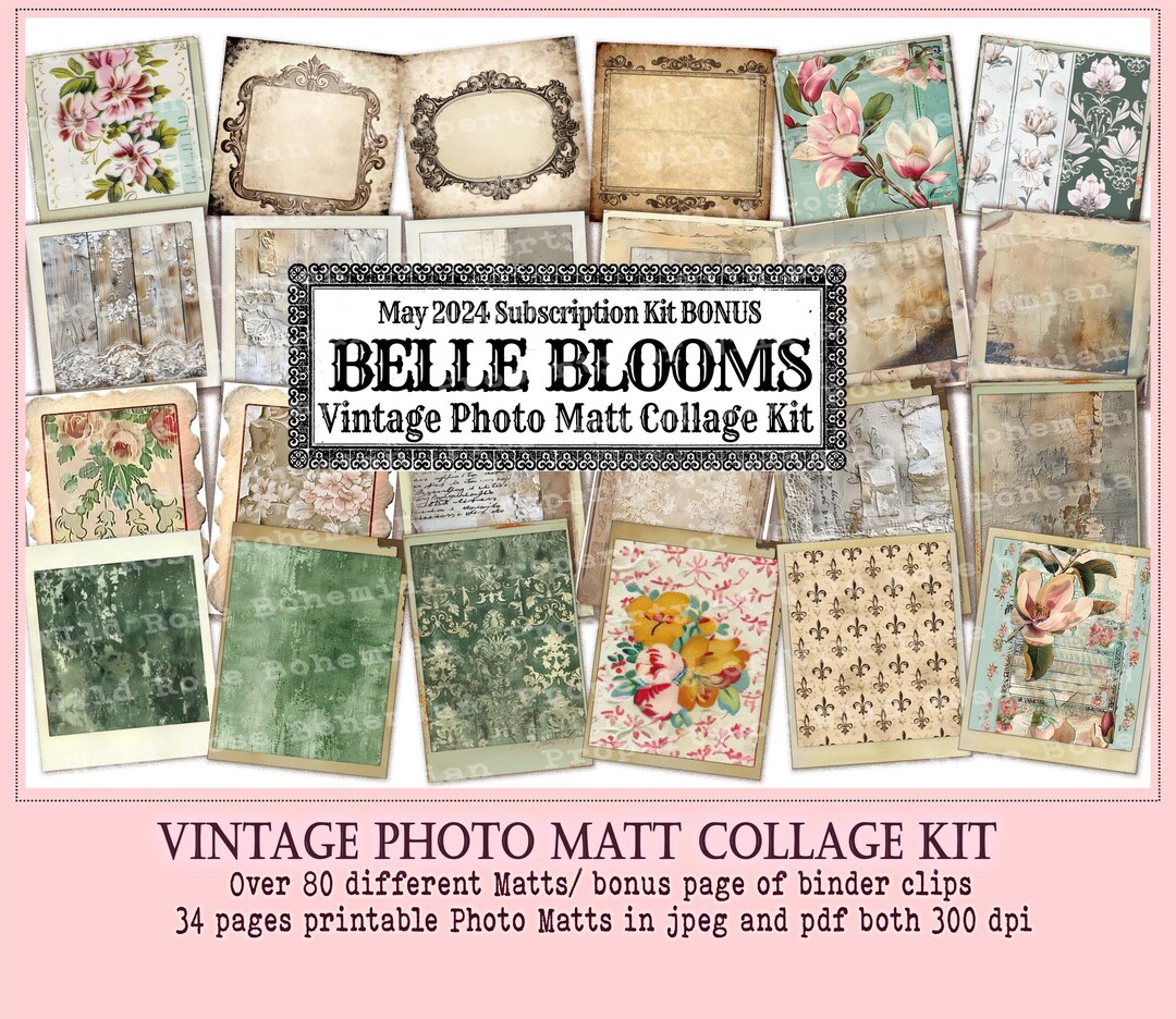 Vintage Photo Matt Collage Kit | Victorian Photo Ephemera | Photo ...