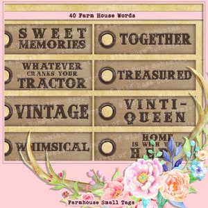 Word Sentiments, Farm Words Sentiment Printable, Cottage Core Junk ...