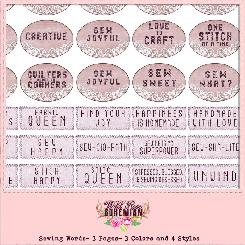 Sewing Word Sentiments, Sew Words Sentiments Printable, Sewing Junk ...