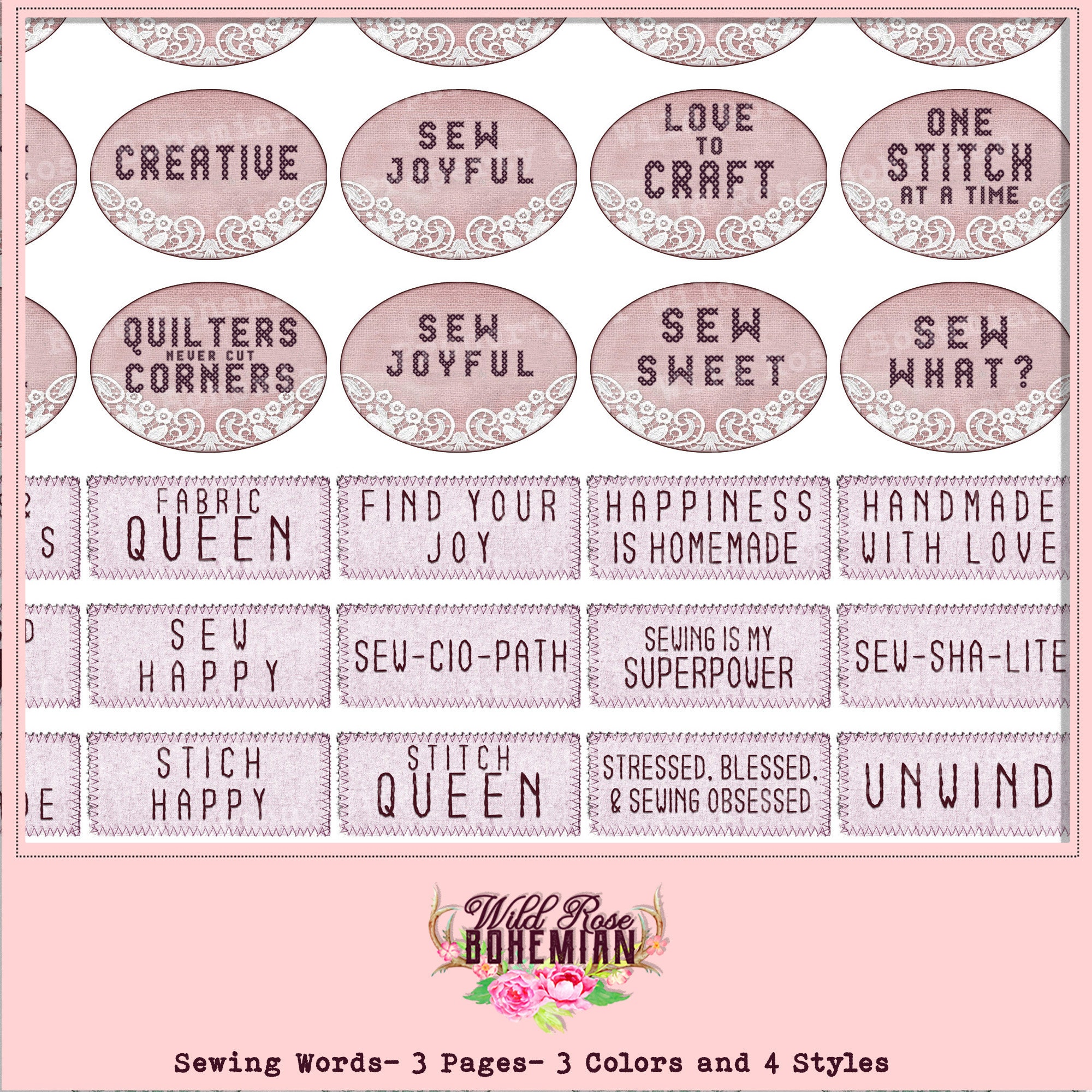 Sewing Word Sentiments Sew Words Sentiments Printable Sewing - Etsy
