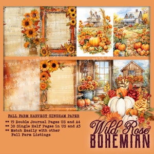 Fall Farm Harvest Journal Digital Paper, Fall Farm Harvest Journal ...