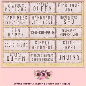 Sewing Word Sentiments, Sew Words Sentiments Printable, Sewing Junk ...