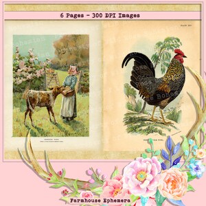 Farm Ephemera Printable, Farm Digital Collage Sheet, Vintage Farmhouse ...