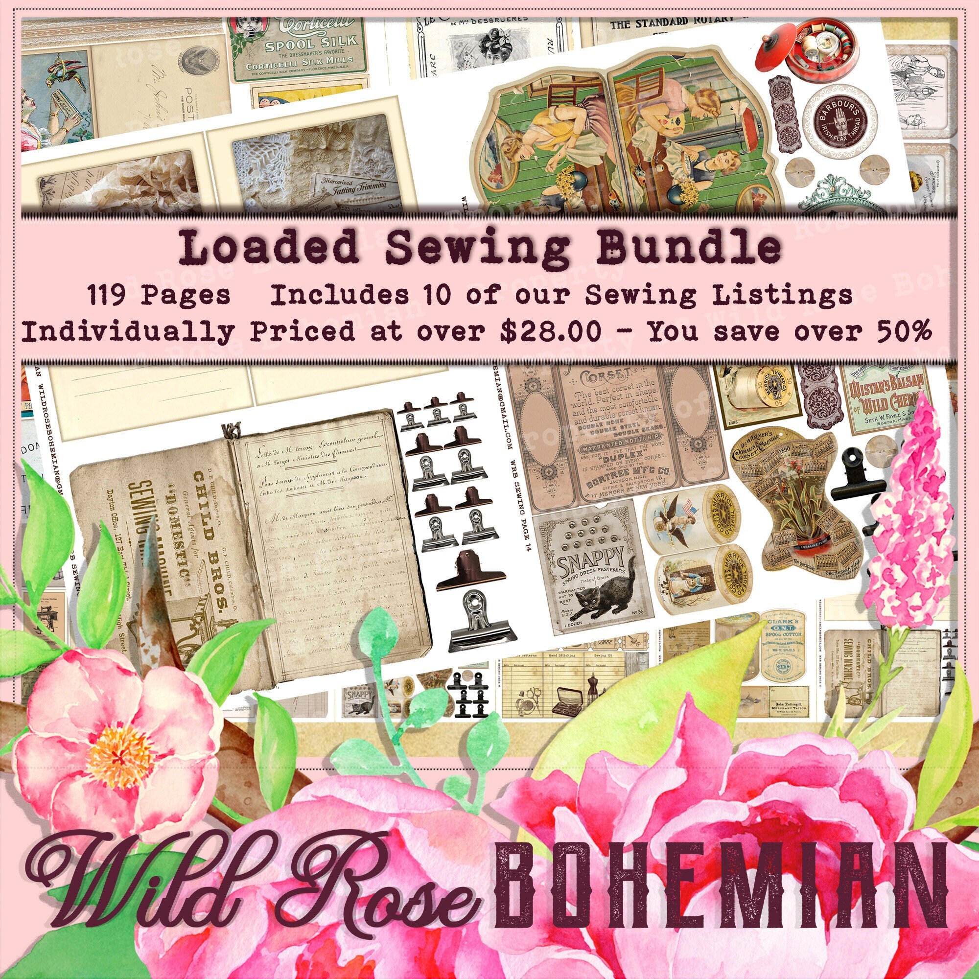 Vintage Sewing Ephemera Sewing Junk Journal Ephemera Sewing - Etsy