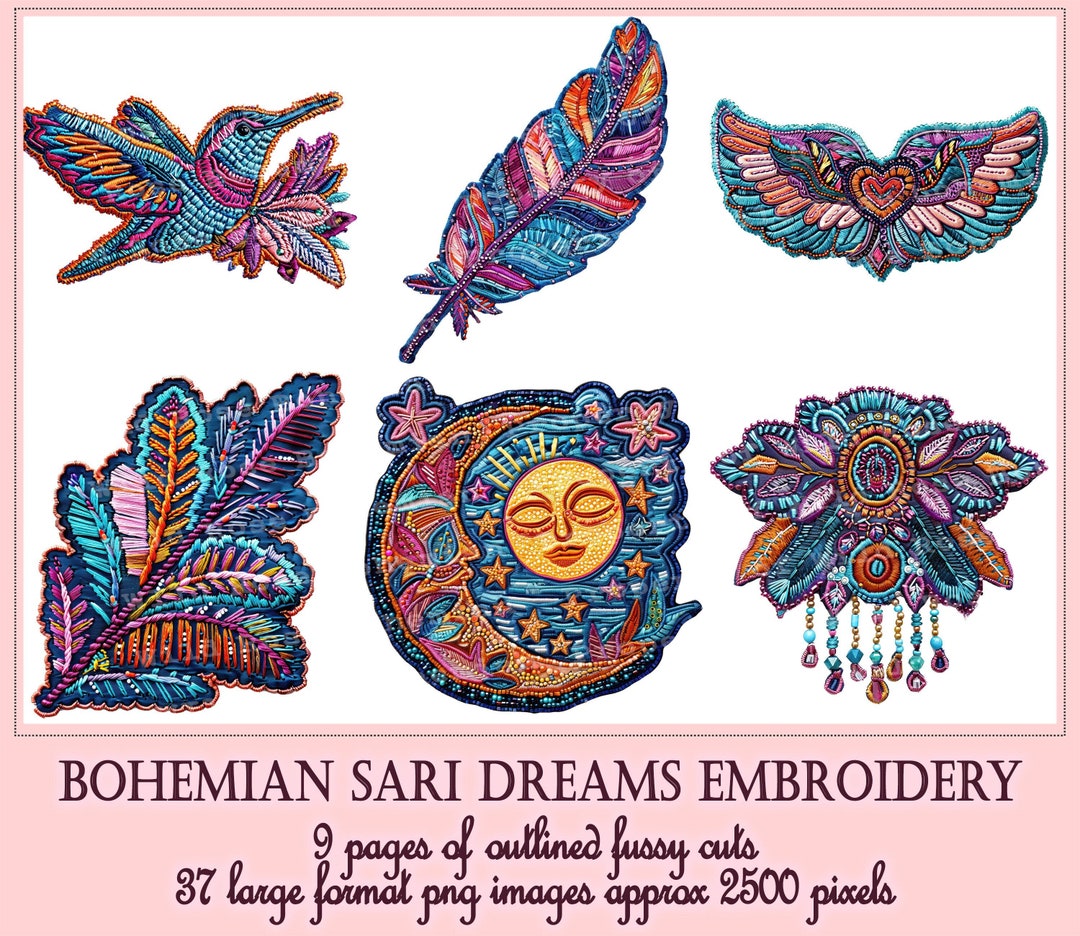 Embroidered Bohemian Png | Tree of Life,feathers Bohemian Fussy Cuts ...