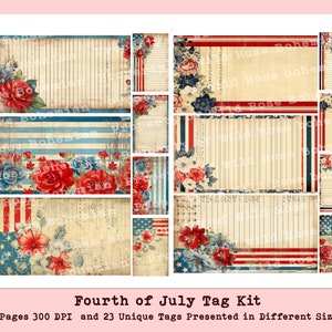 Fourth of July Hang Tags, Indepenced Day Printable Tags, Patriotic ...