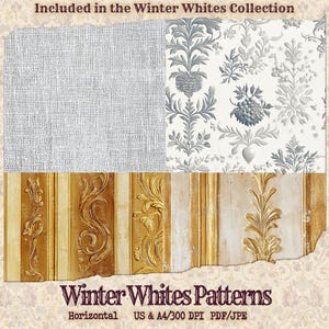 White Lace and Linen Digital Paper Pack | 30 Vintage Pattern Papers ...