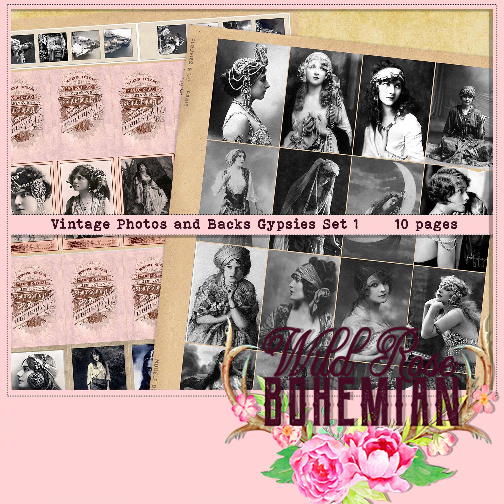 Vintage Women Photos , Printable Photos, Vintage Bohemian, Gypsy ...