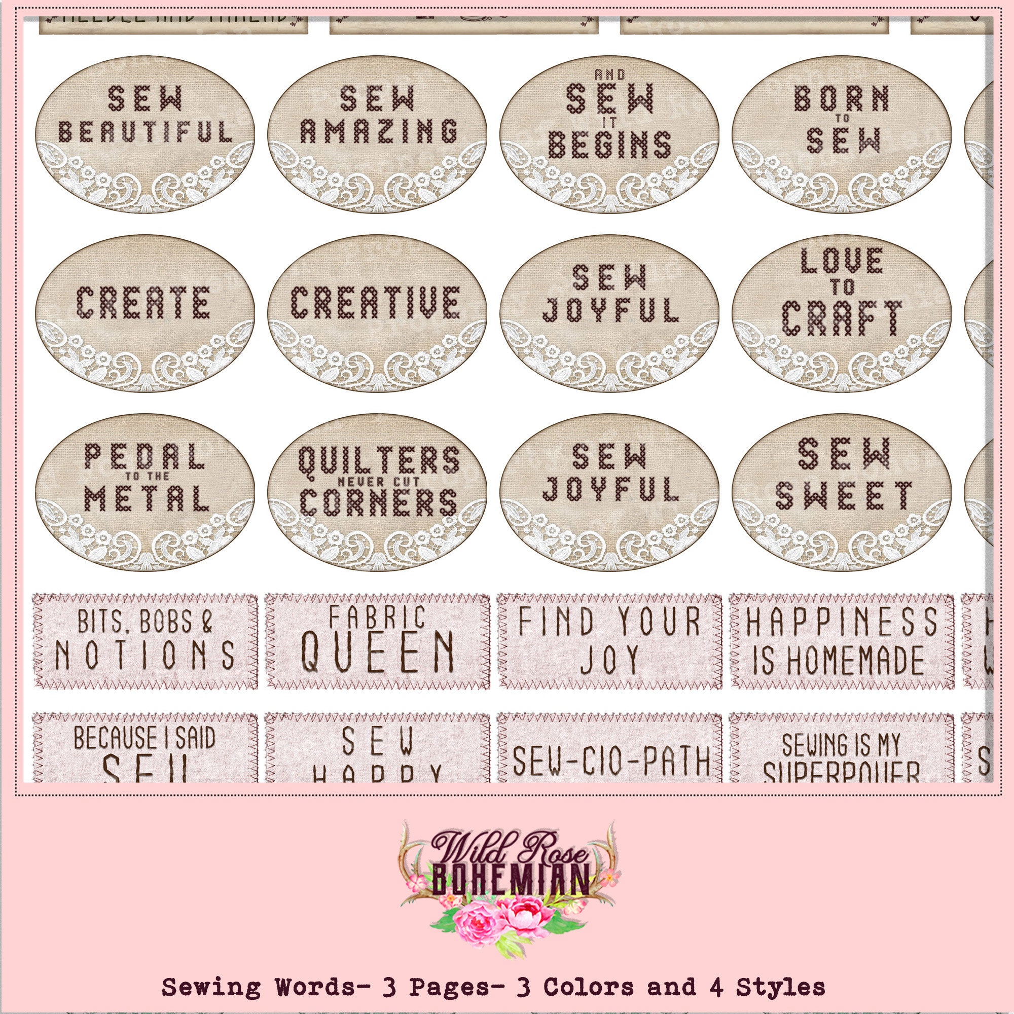 Sewing Word Sentiments, Sew Words Sentiments Printable, Sewing Junk ...