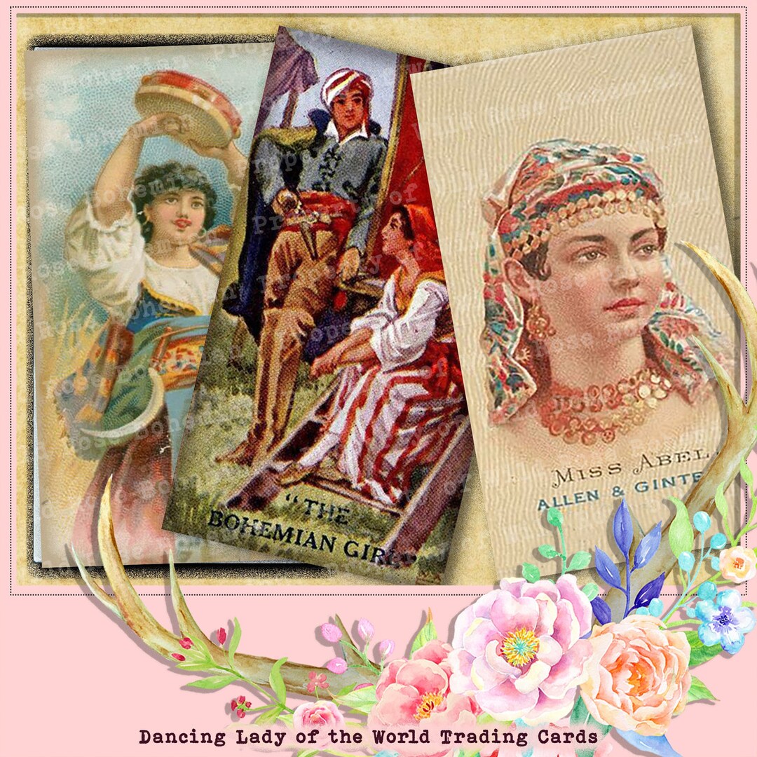 Gypsy Cigarette Cards, Bohemian Trading Cards, Bohemian Ephemera, Gypsy ...