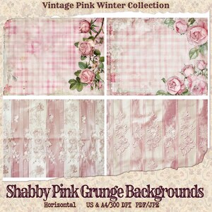 Pink Embossed Distressed Wall Paper Paper | Junk Journal | Printable ...