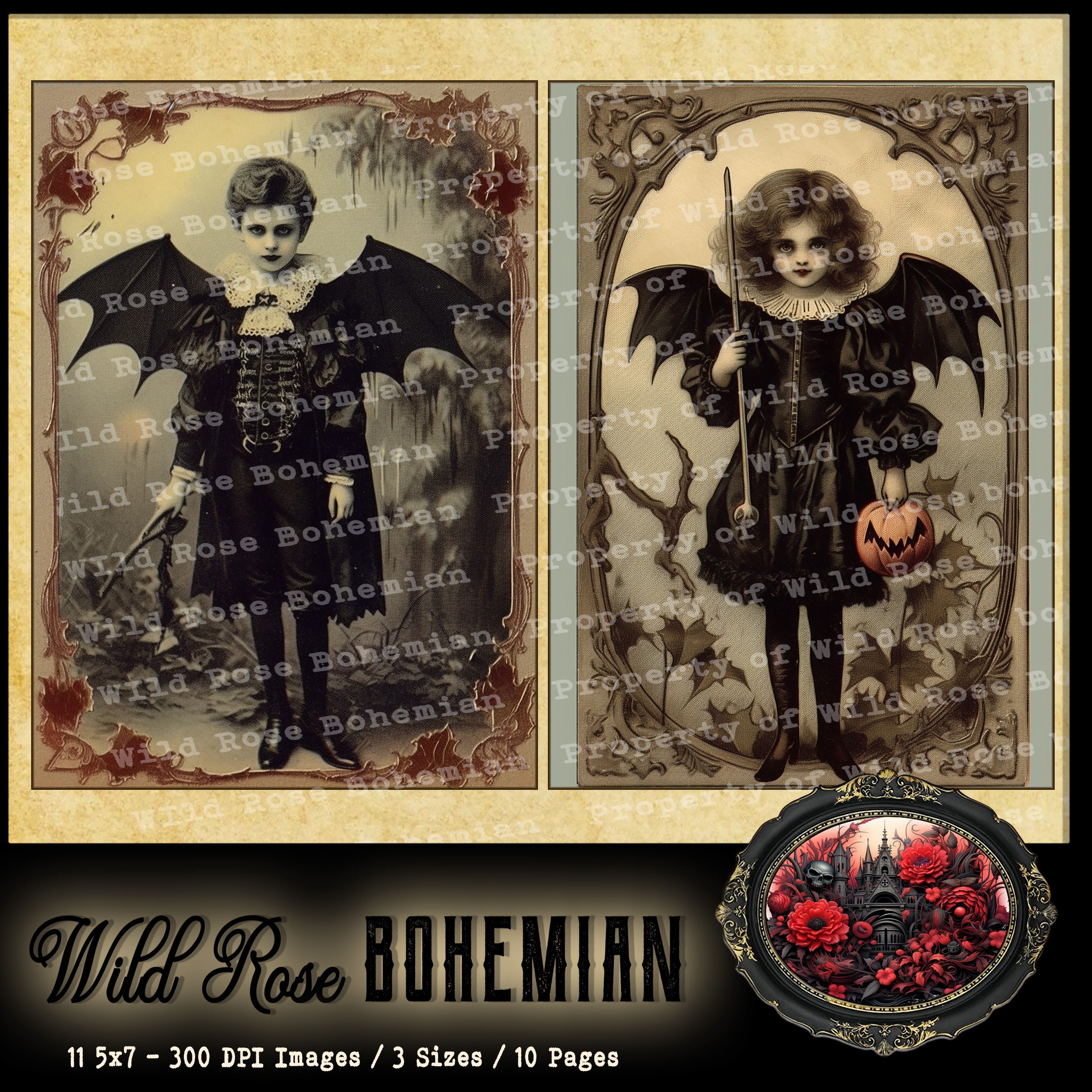 Vampire Printable Cards, Victorian Vampire Junk Journal, Victorian ...