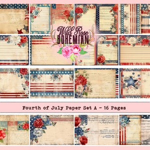 Fourth of July Paper Printable, Fourth of July Junk Journal Printable ...