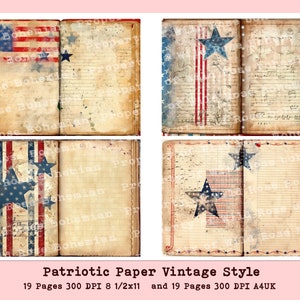 Patriotic Vintage Style Paper, Fourth of July Paper Vintage ...
