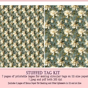 Vintage Stuffed Tag Kit | Round Tag Kit | Round Junk Journal Elements ...