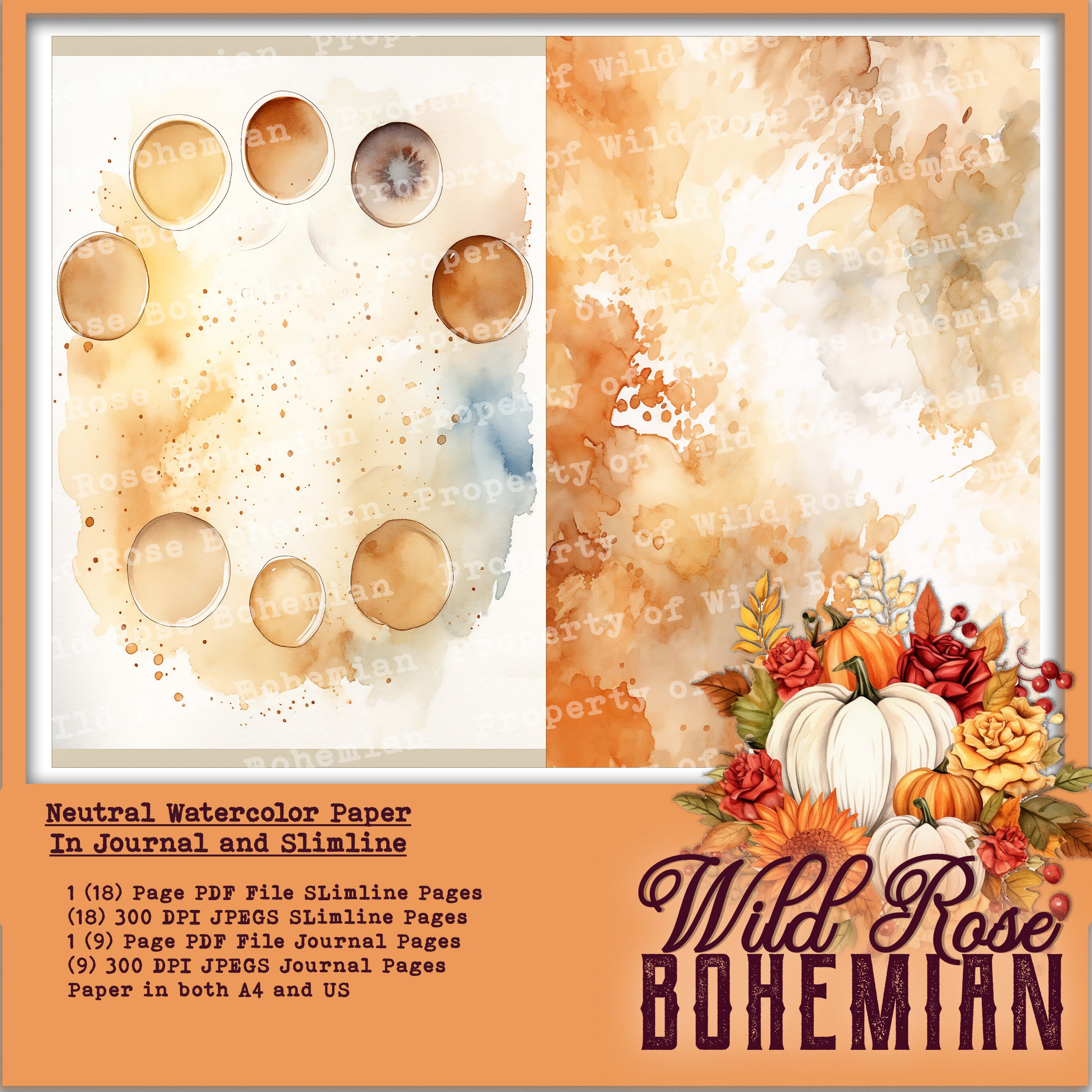 Fall Watercolor Background Digital Paper Fall Watercolor - Etsy