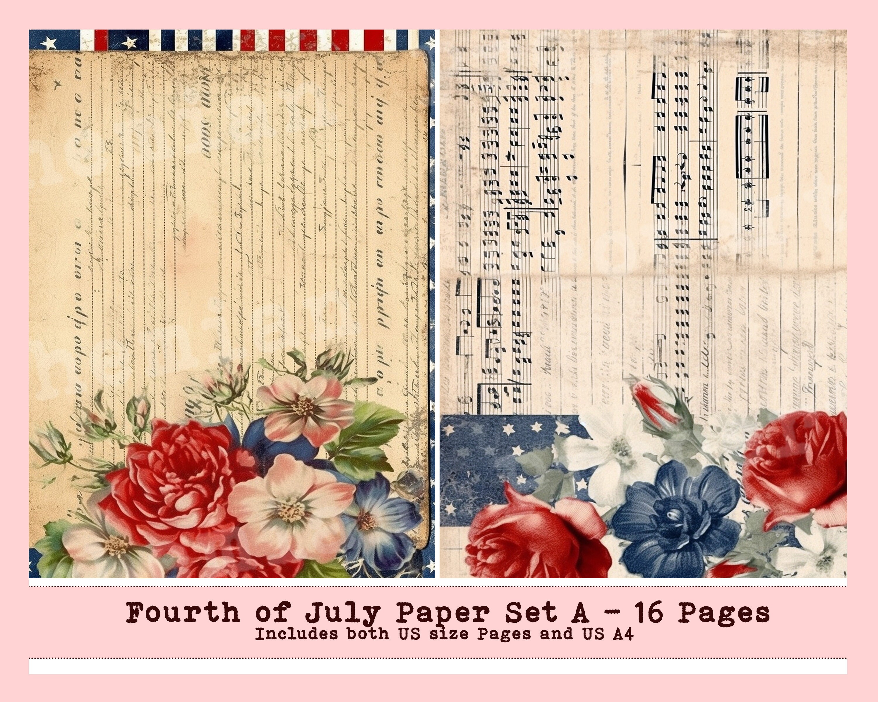 Fourth of July Paper Printable Fourth of July Junk Journal - Etsy UK