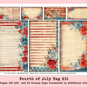 Fourth of July Hang Tags, Indepenced Day Printable Tags, Patriotic ...