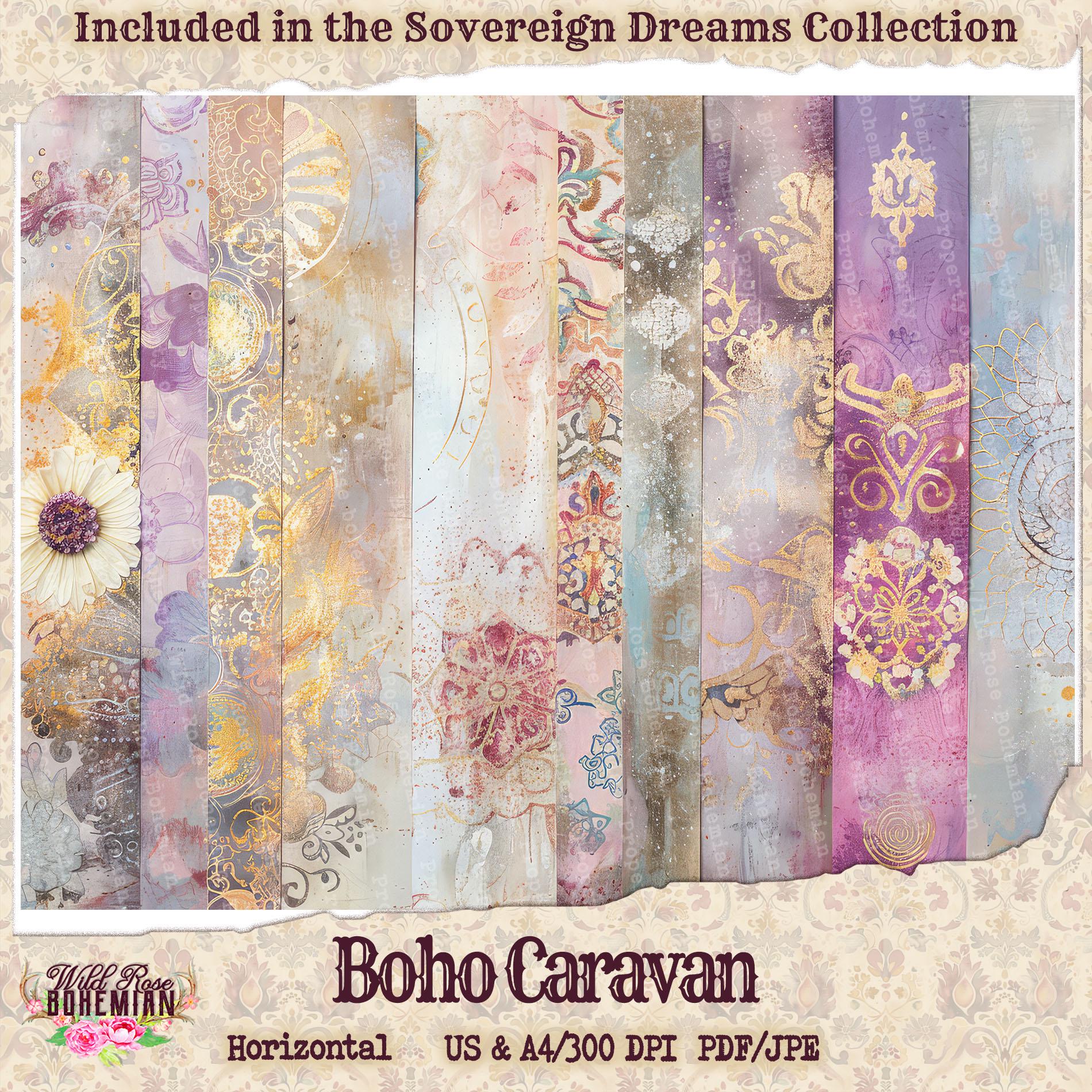 Boho Caravan Art Paper, Bohemian Art Fodder for Artists and Journal ...