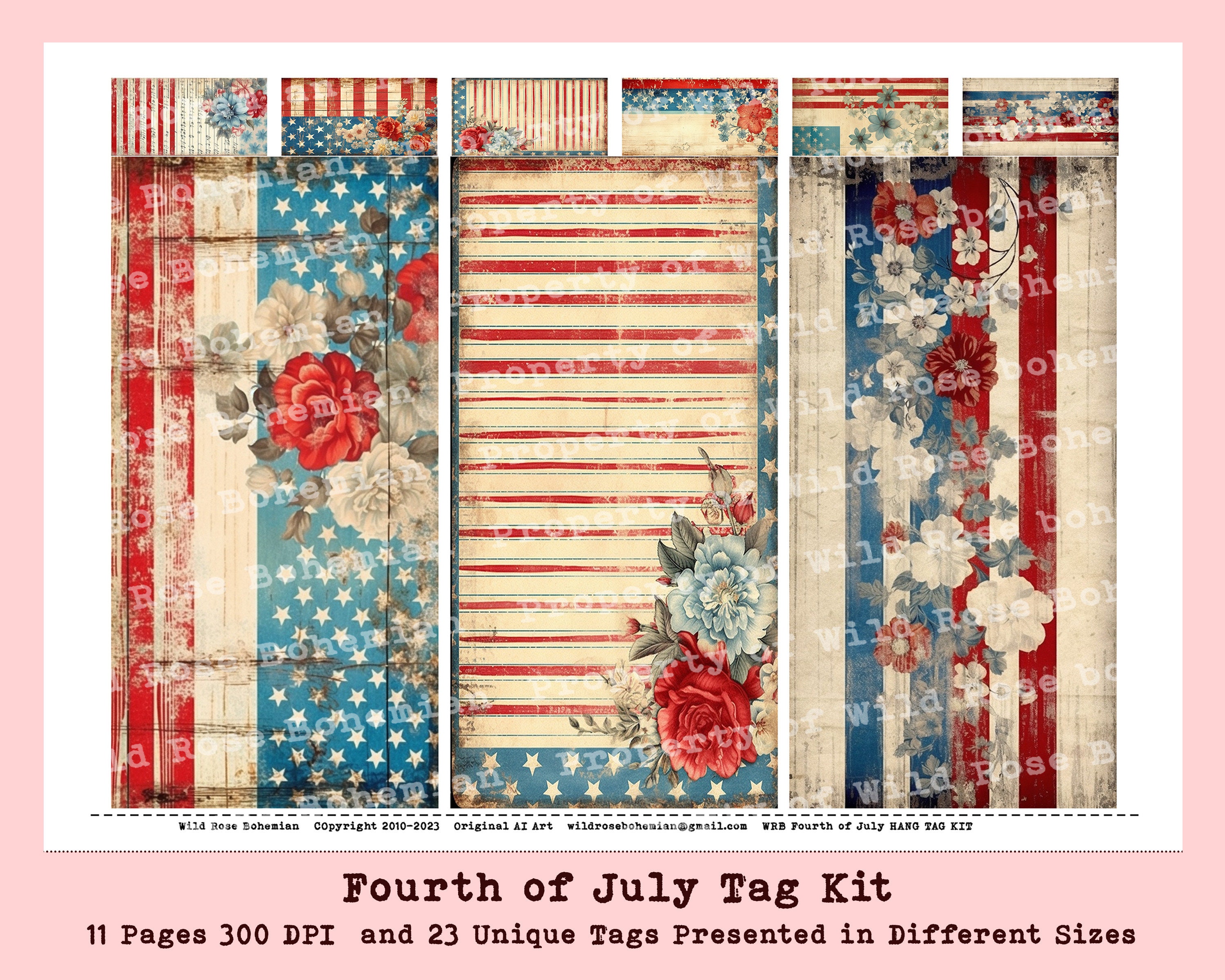 Fourth of July Hang Tags, Indepenced Day Printable Tags, Patriotic ...