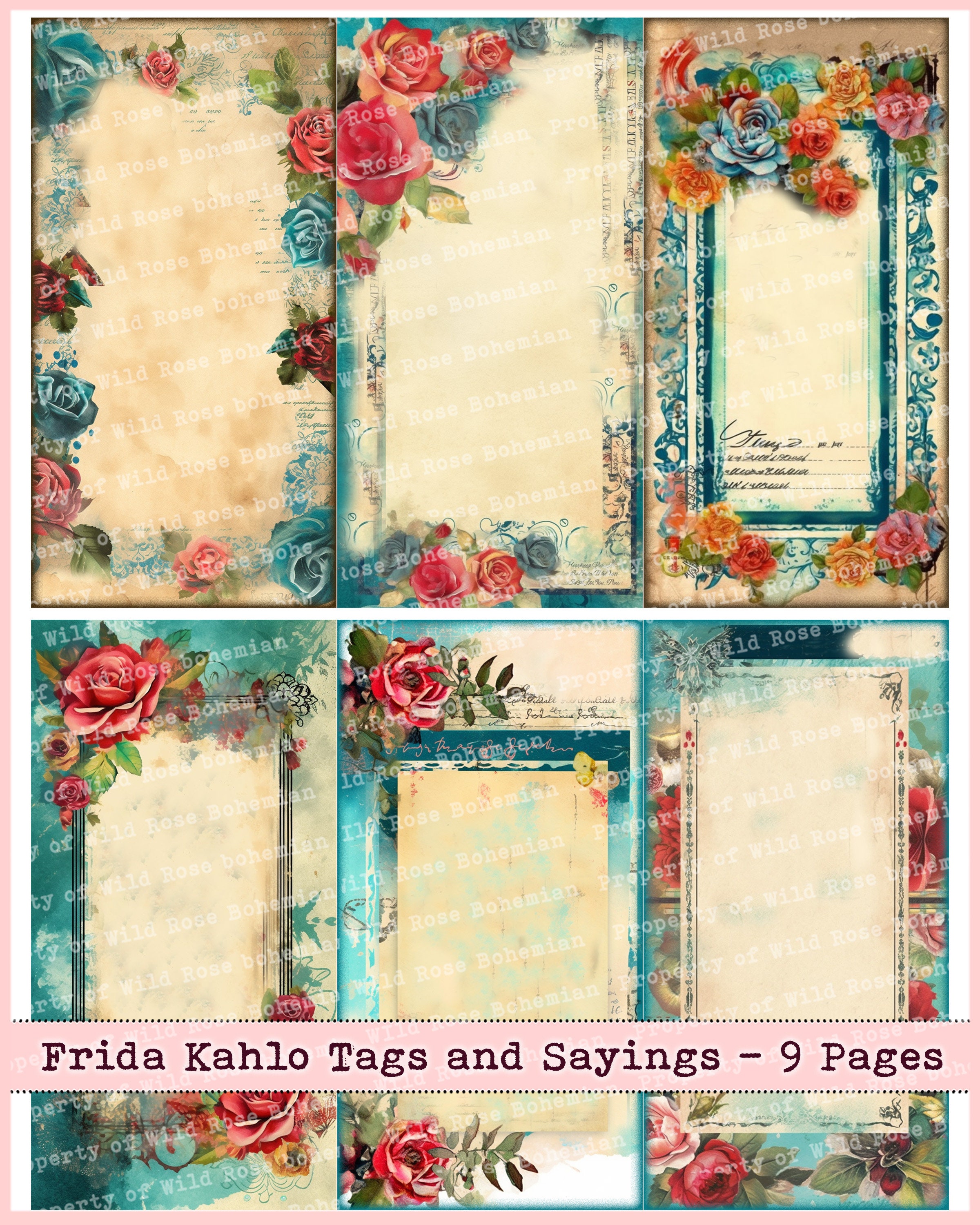 Frida Kahlo Tags and Quotes, Frida Kahlo Hang Tags, Frida Kahlo ...