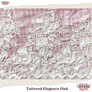 Pink Lace Junk Journal Paper: Tattered Elegance Ephemera (digital ...