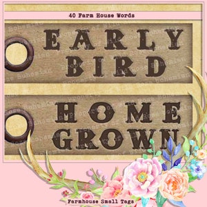 Word Sentiments, Farm Words Sentiment Printable, Cottage Core Junk ...