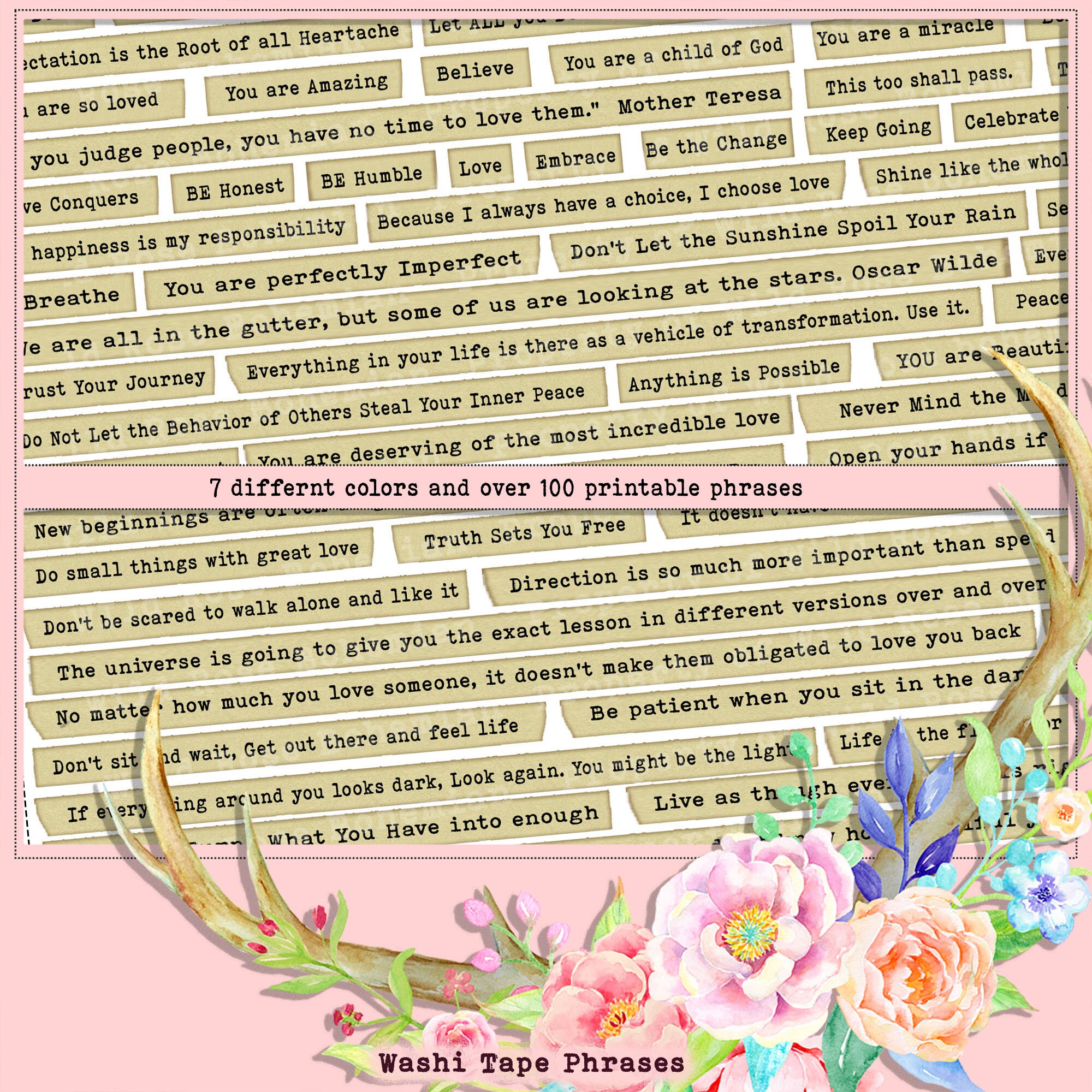 Word Sentiments Sentiments Printable Junk Journal Quotes - Etsy