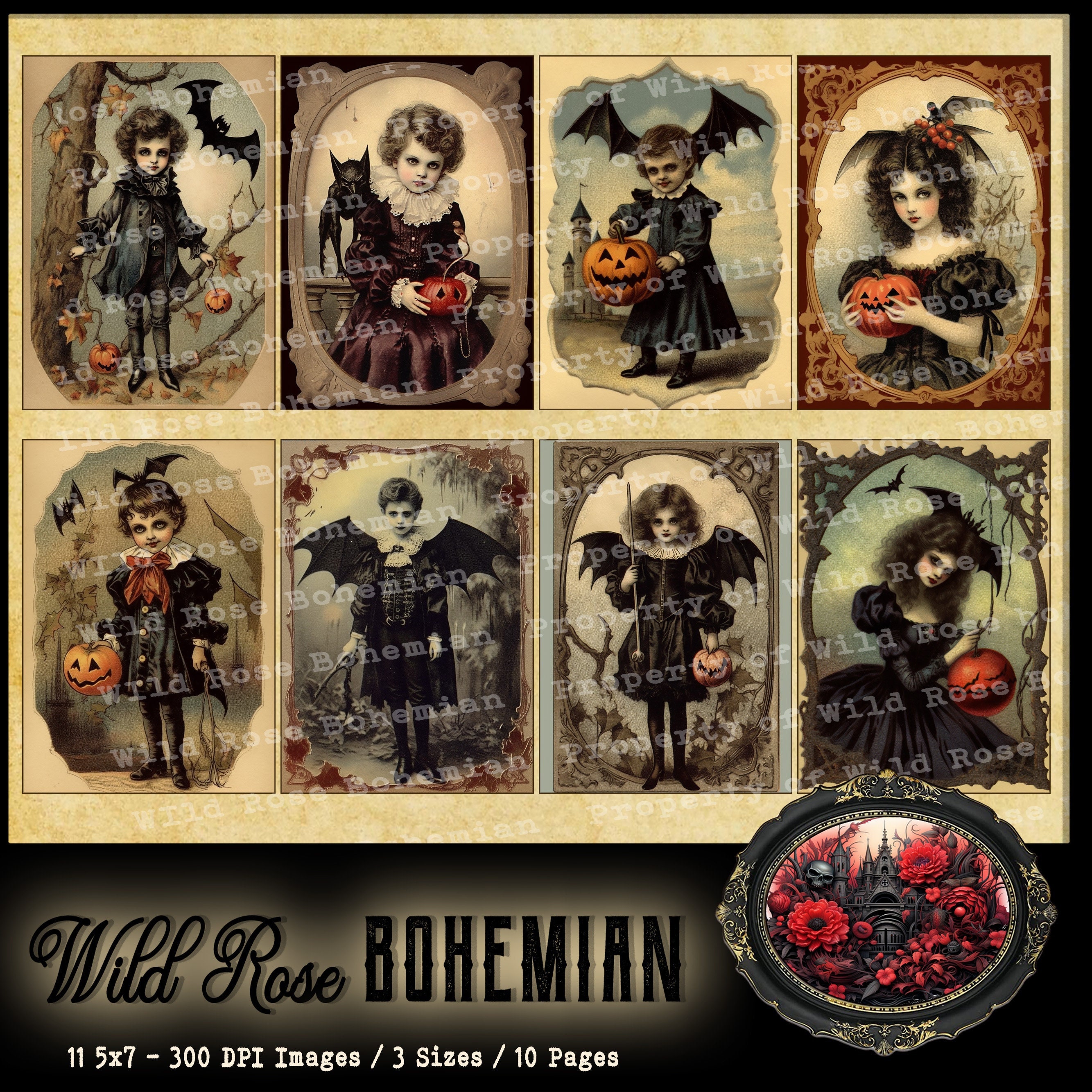 Vampire Printable Cards, Victorian Vampire Junk Journal, Victorian ...