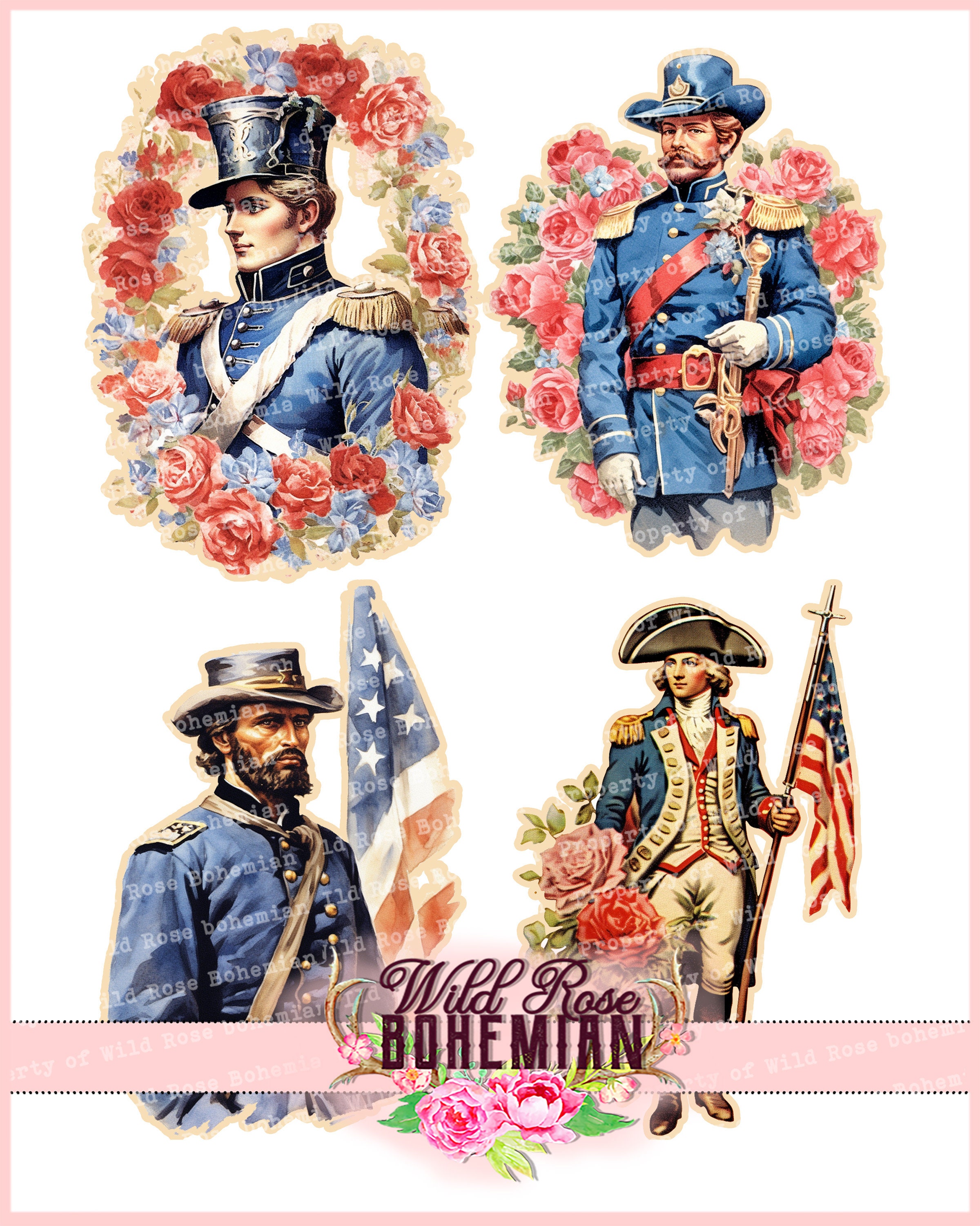 Independence Day Patriotic Clipart Freedom Fighters Clipart - Etsy