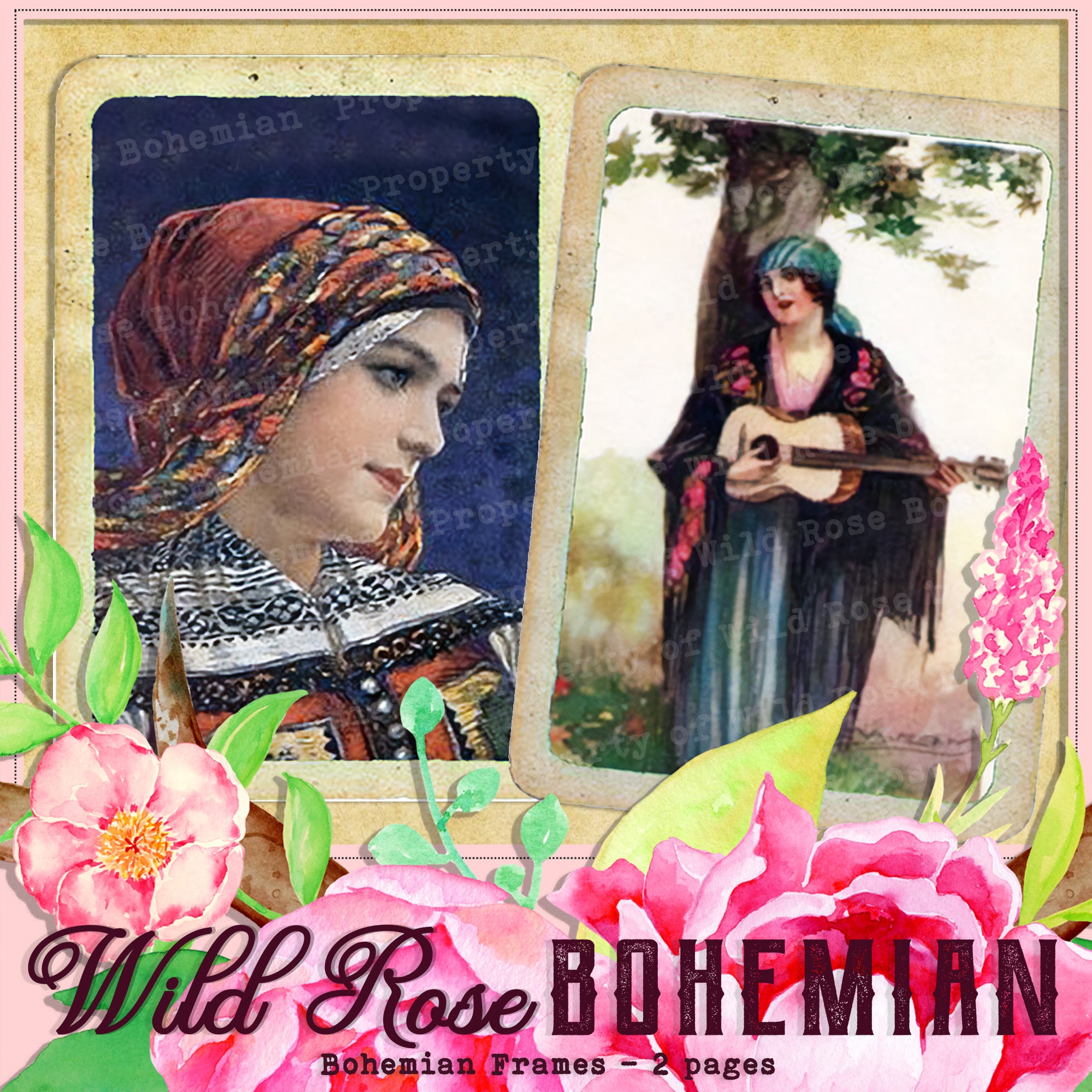 Vintage Bohemian Women Photos Junk Journal Kit Printable Vintage ...