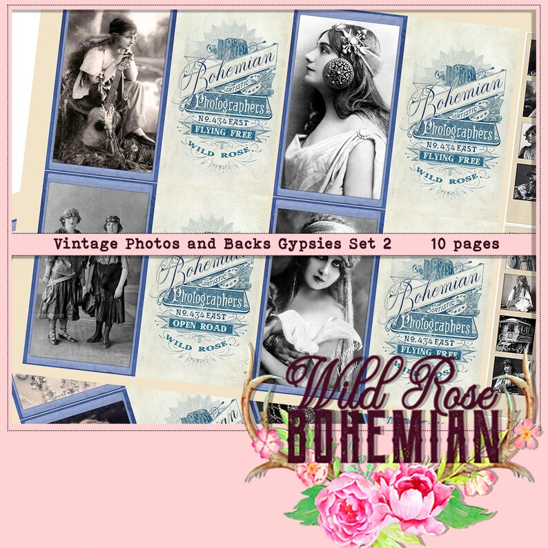 Printable Vintage Bohemian, Gypsy, Images, Illustrations, Portraits ...