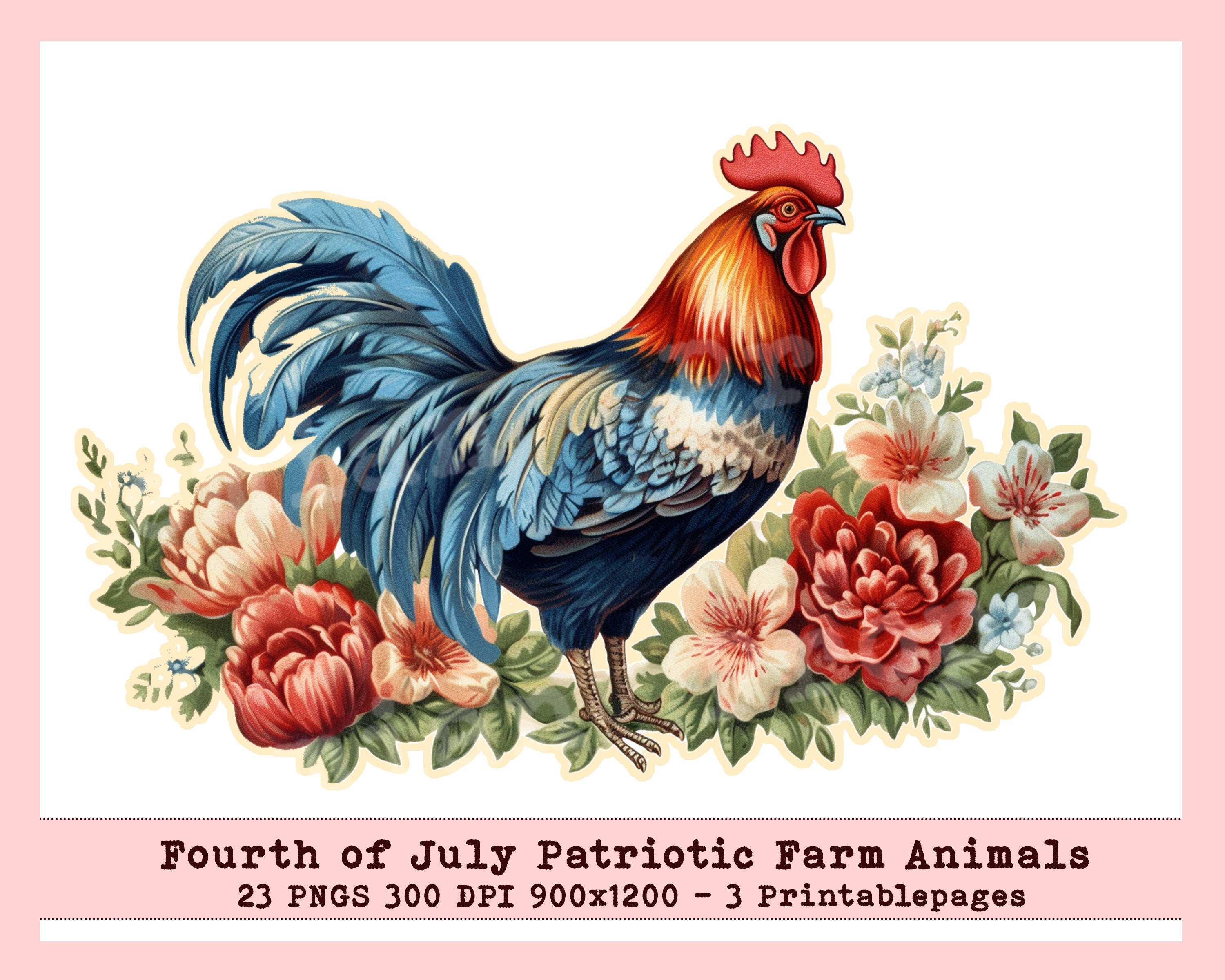 Fourth of July Png, Independence Day Farm Animal Clipart, Patriotic ...