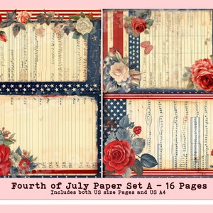 Fourth of July Paper Printable, Fourth of July Junk Journal Printable ...