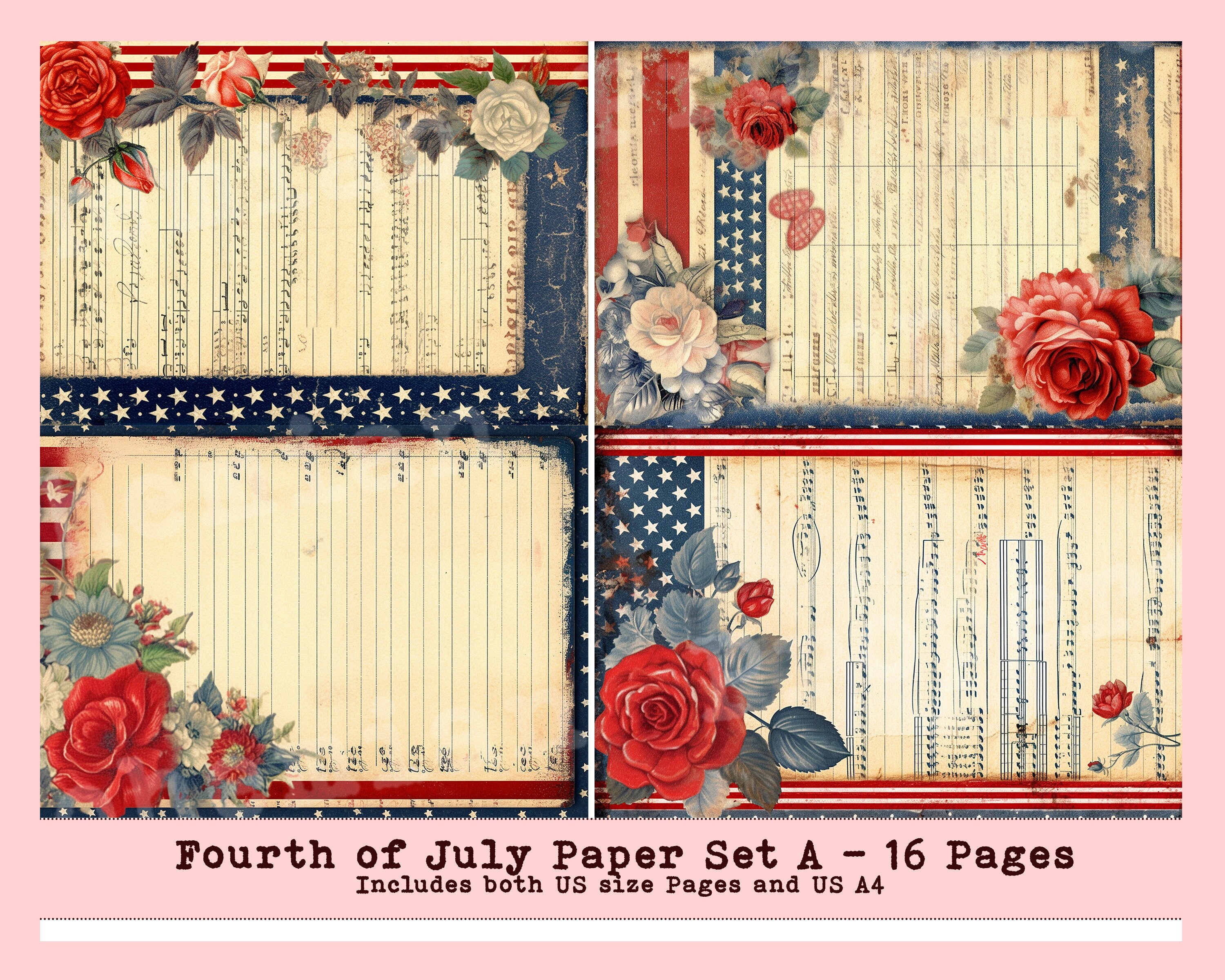 Fourth of July Paper Printable Fourth of July Junk Journal - Etsy UK