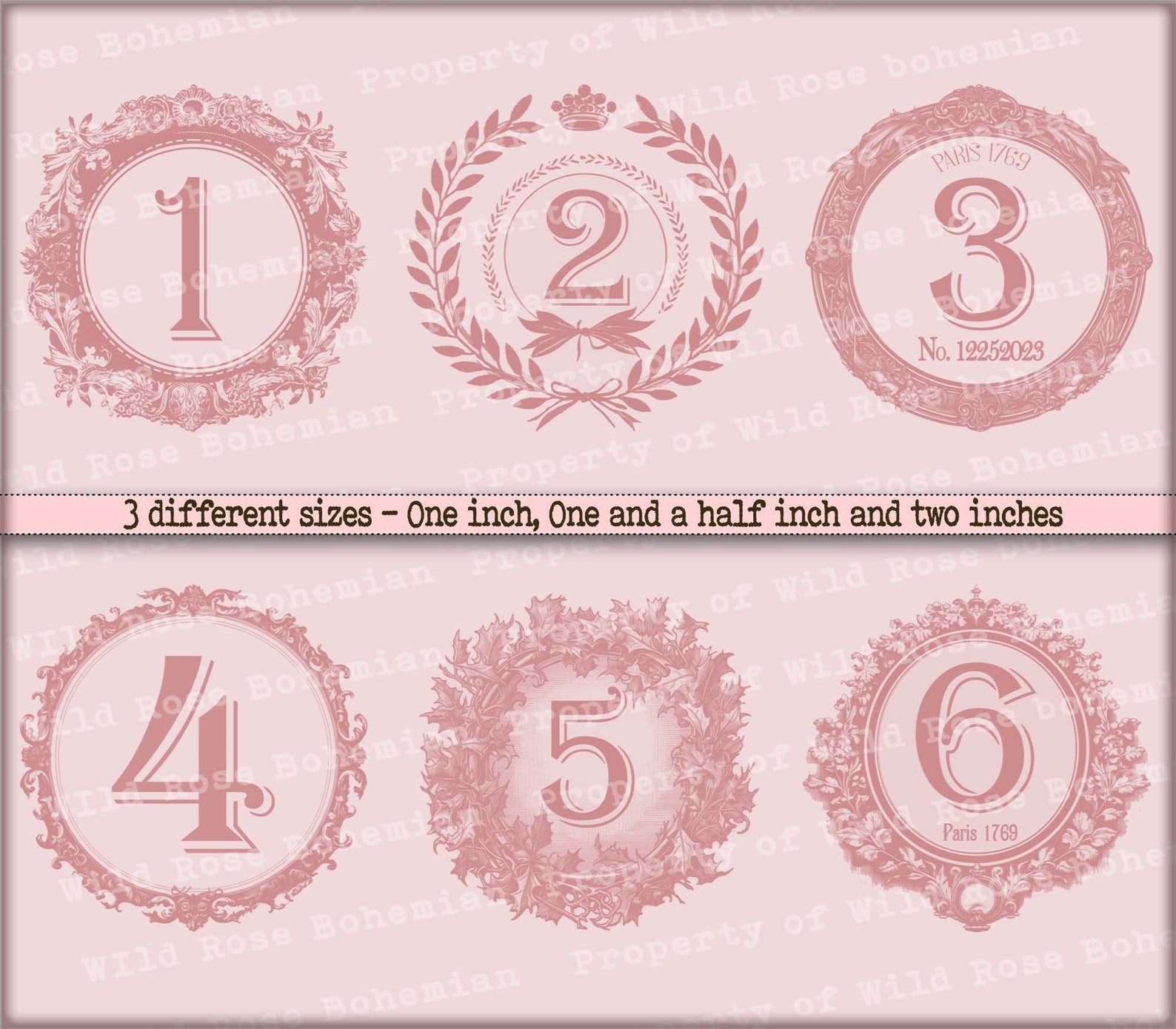 Vintage Pink Advent Calendar Numbers: December Daily Embellishments ...