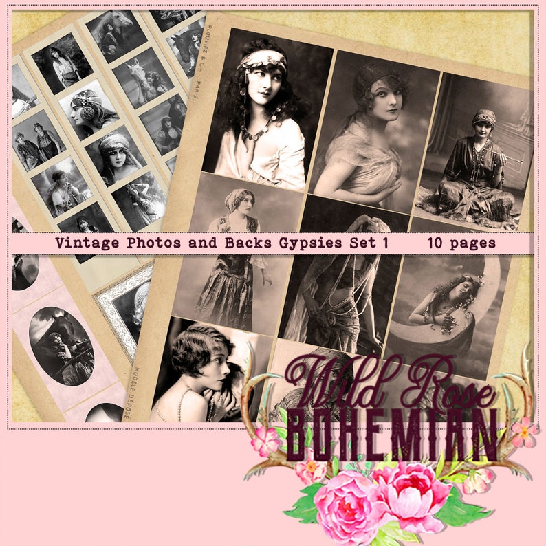 Vintage Women Photos , Printable Photos, Vintage Bohemian, Gypsy ...