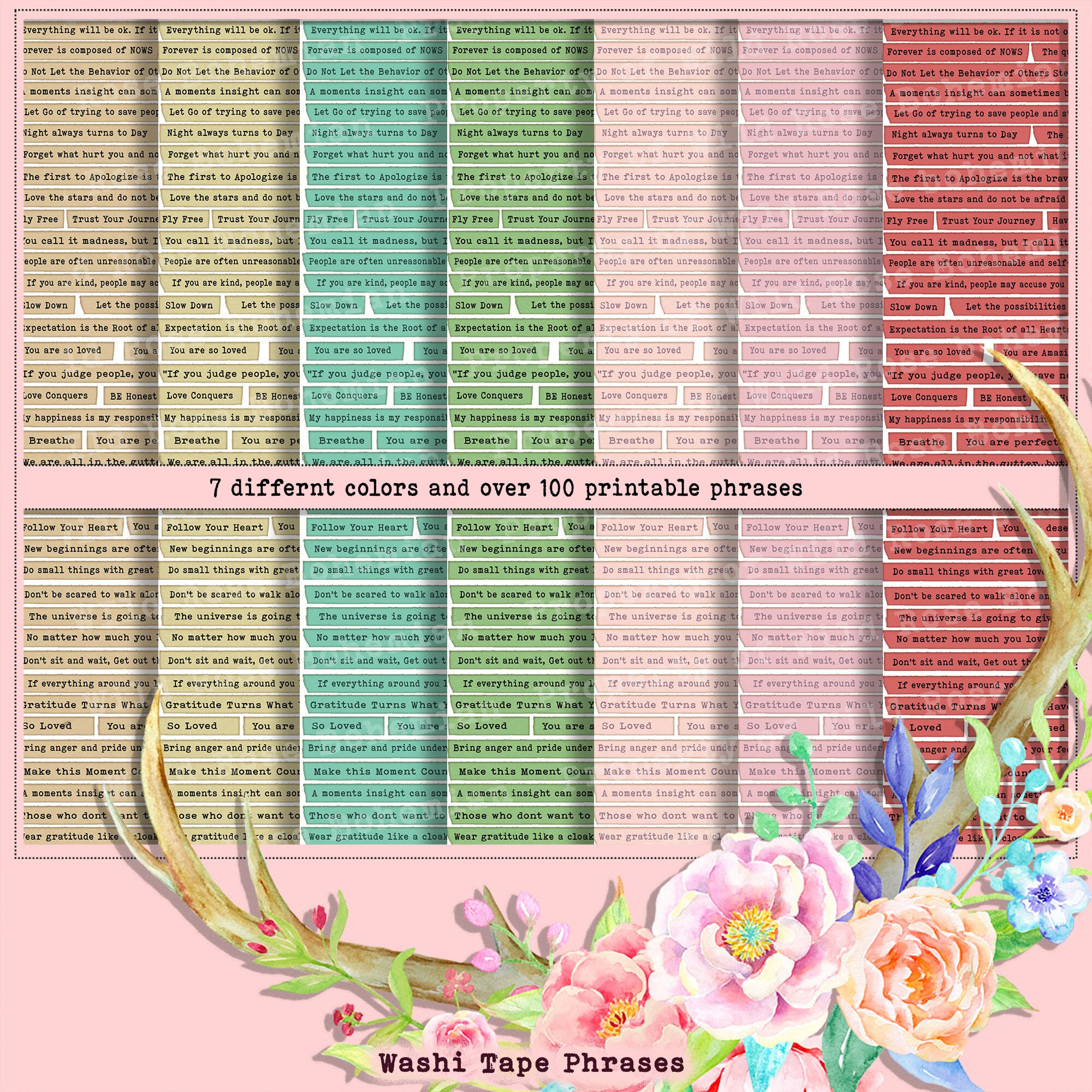 Word Sentiments Sentiments Printable Junk Journal Quotes - Etsy