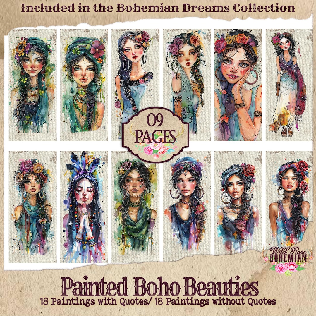 Bohemian Dreams Painted Boho Beauties | Empowerment Quotes Collection ...