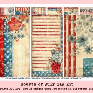 Fourth of July Hang Tags, Indepenced Day Printable Tags, Patriotic ...