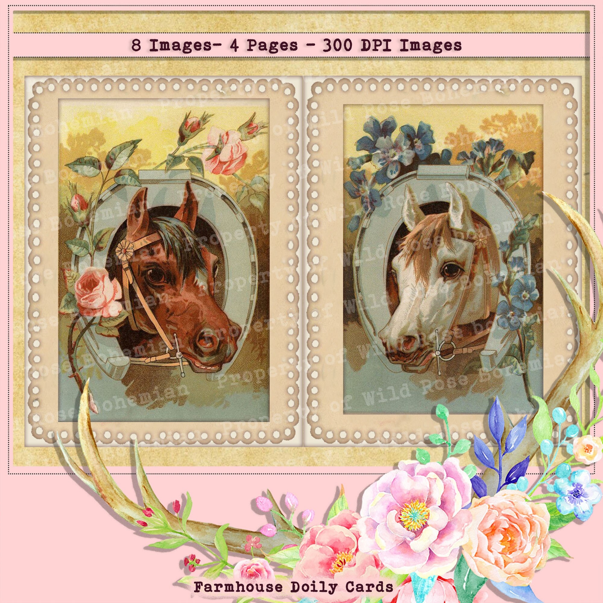 Farm Animal Lace Cards Farm Animal Images Junk Journal Farm - Etsy